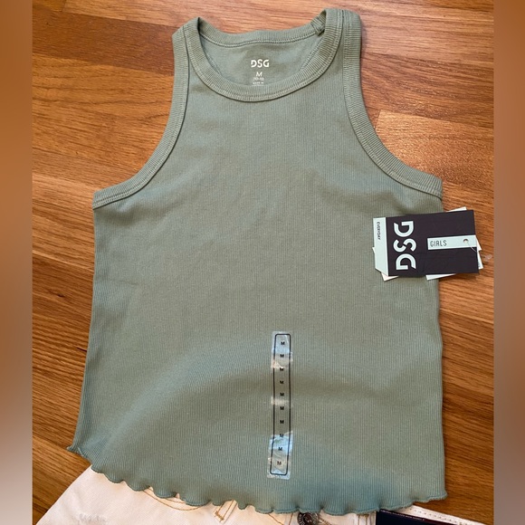 DSG | Shirts & Tops | Dsg Girls Sage Green Ribbed Tank Size 12 | Poshmark
